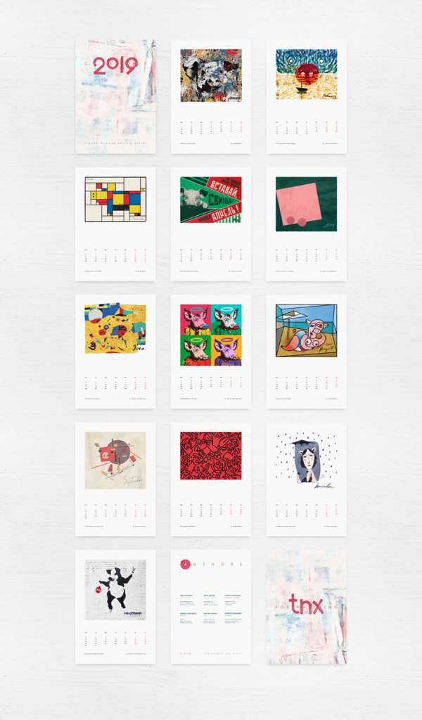 Inspirative Design-Kalender Beispiele für das Jahr 2019